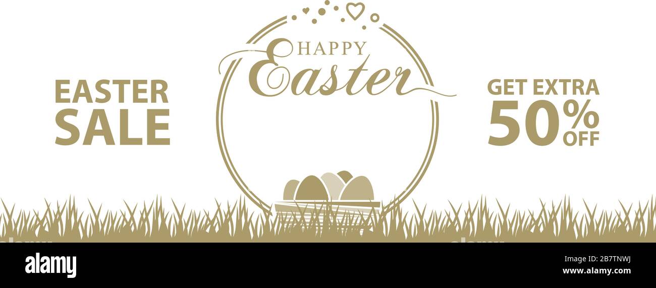 Golden Easter eggs, vector web banner template Stock Vector Image & Art ...