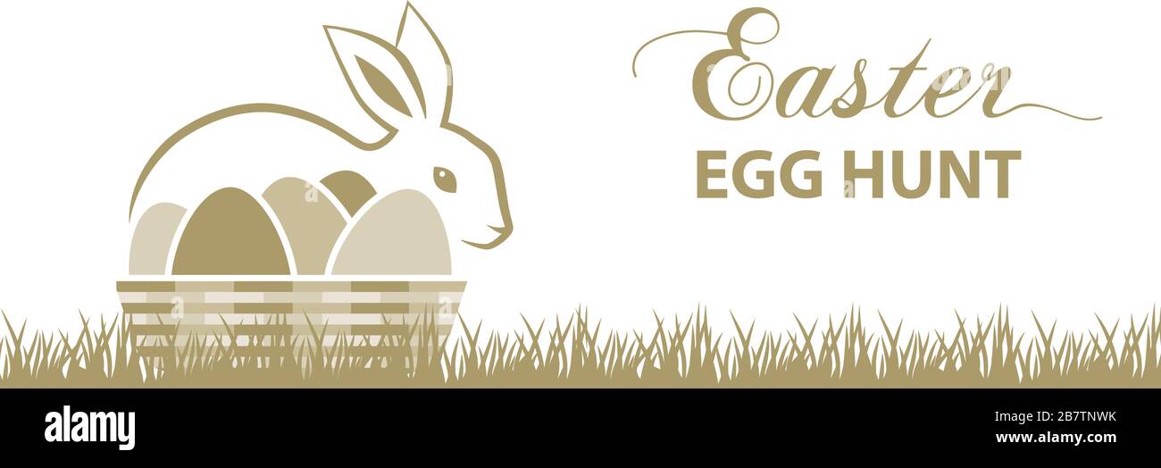 Rabbit And Easter Eggs Vector Banner Template Stock Vector Image Art