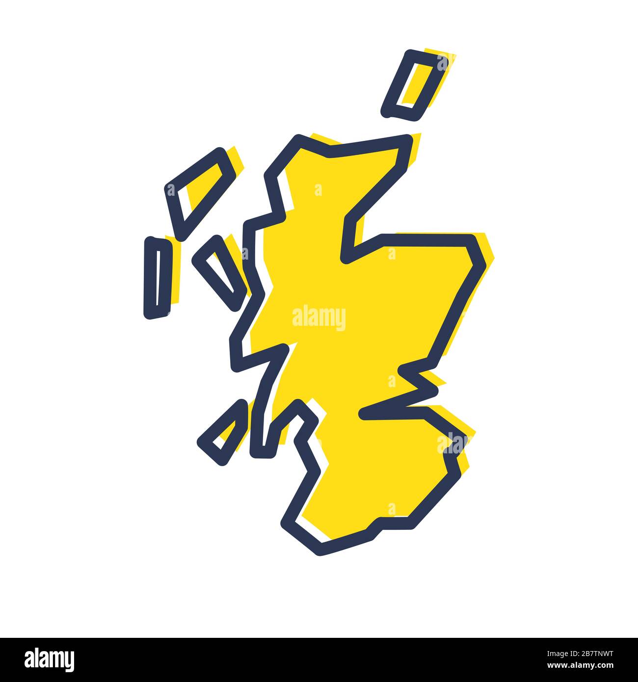 Stylized simple yellow outline map of Scotland Stock Vector Image & Art ...