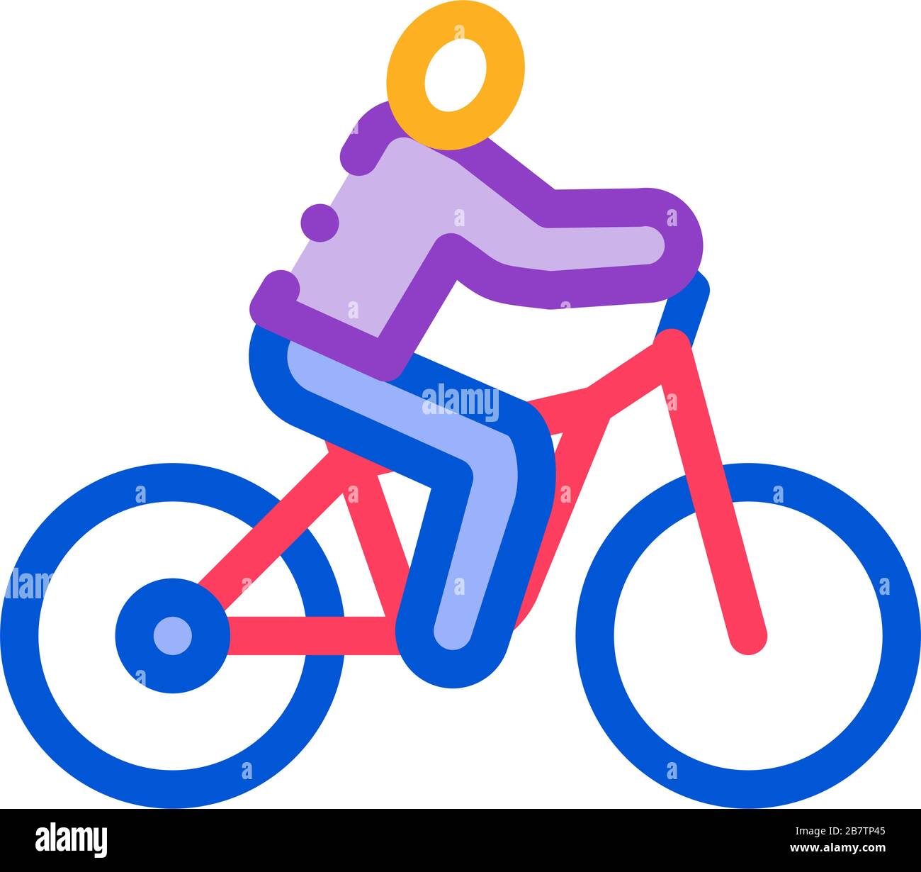 Man on Bicycle Icon Vector Outline Illustration Stock Vector Image ...