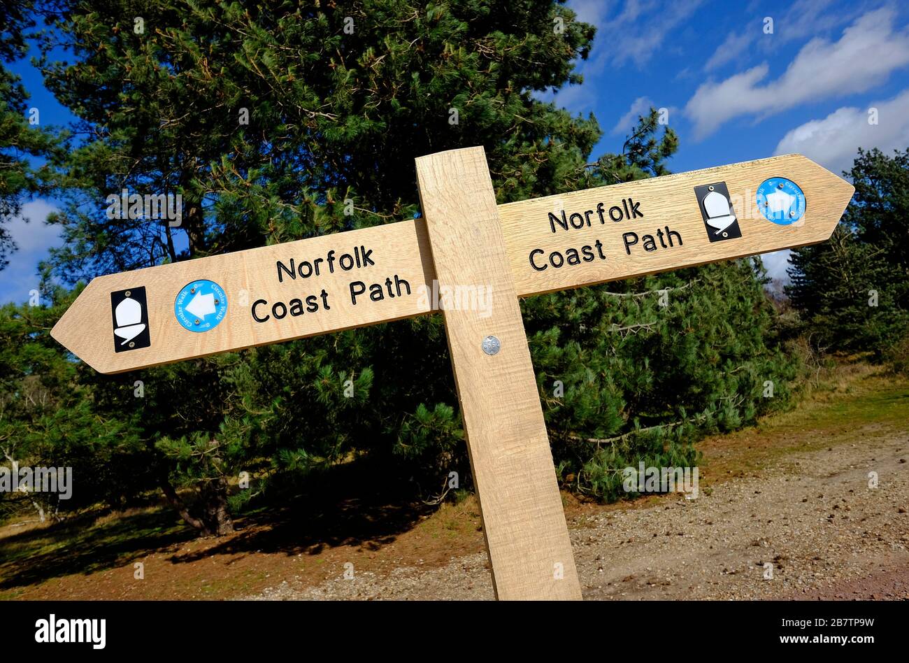 north norfolk coast path direction sign, wells-next-the-sea, england ...