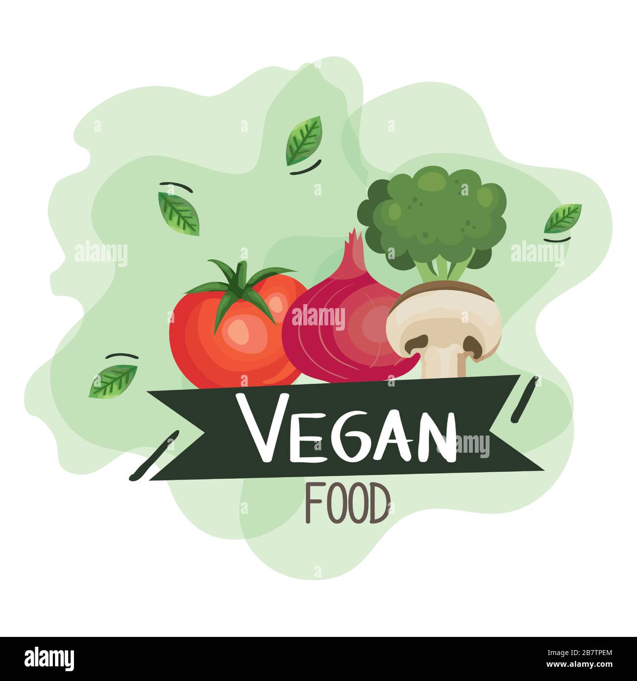 vegan food poster with tomato and vegetables Stock Vector Image & Art ...