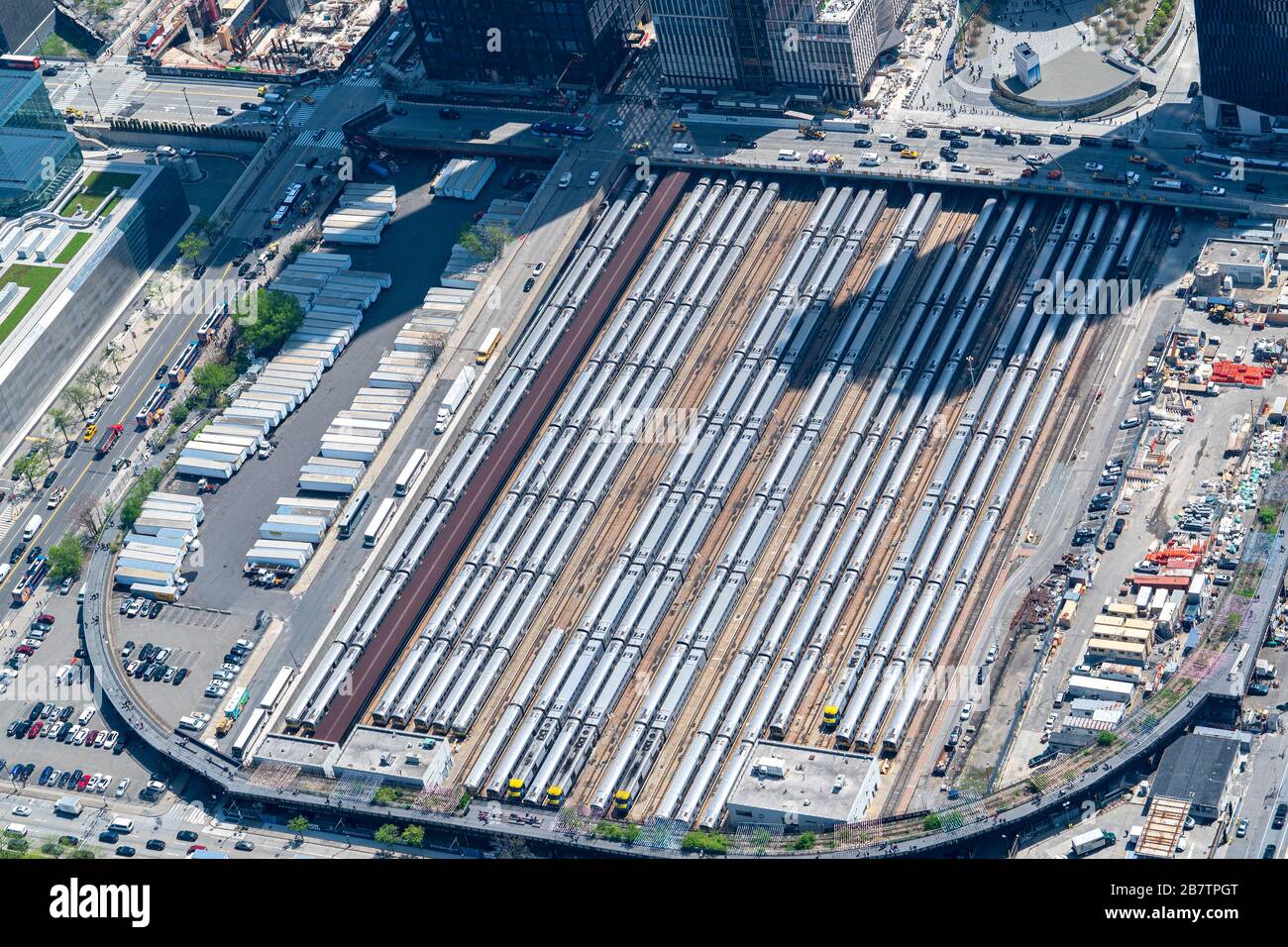 penn station new york city aerial view panorama from helicopter Stock ...