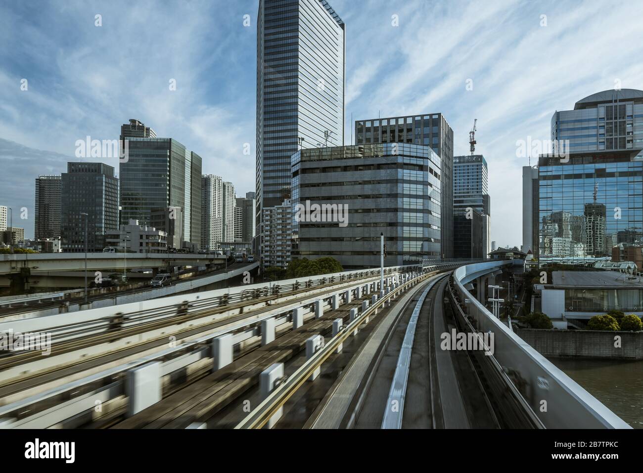Cityscape from monorail sky train in Tokyo Stock Photo - Alamy