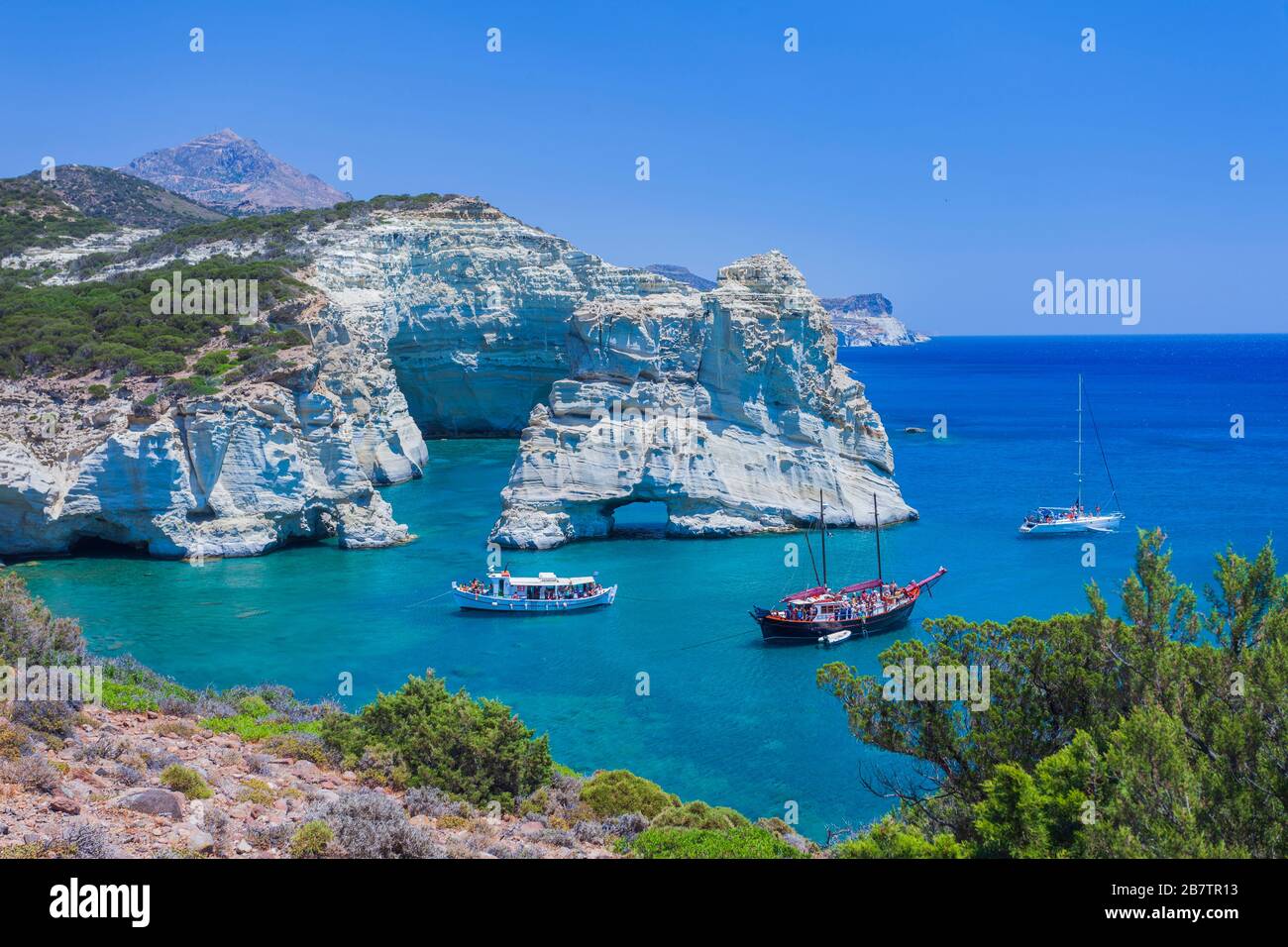 The beautiful bay of Kleftiko. Milos island. Greece Stock Photo - Alamy