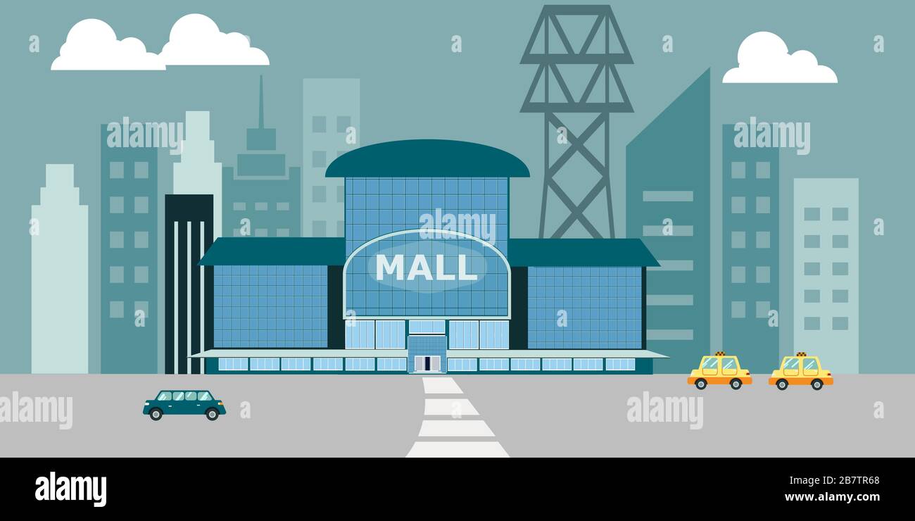 Shopping street in the center Stock Vector Images - Alamy