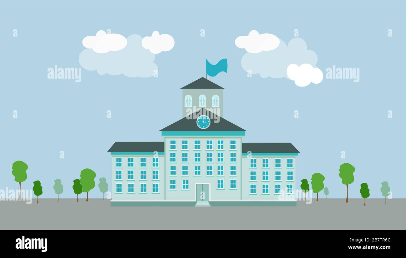 Study blue house building Stock Vector Images - Alamy