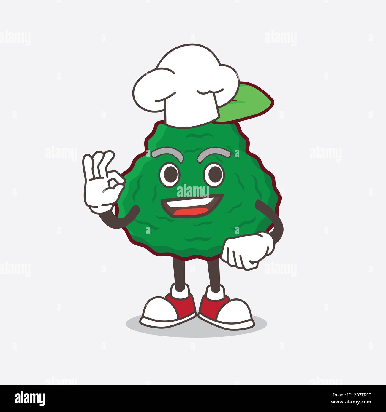 A picture of Kaffir Lime cartoon mascot character in a chef dress and ...