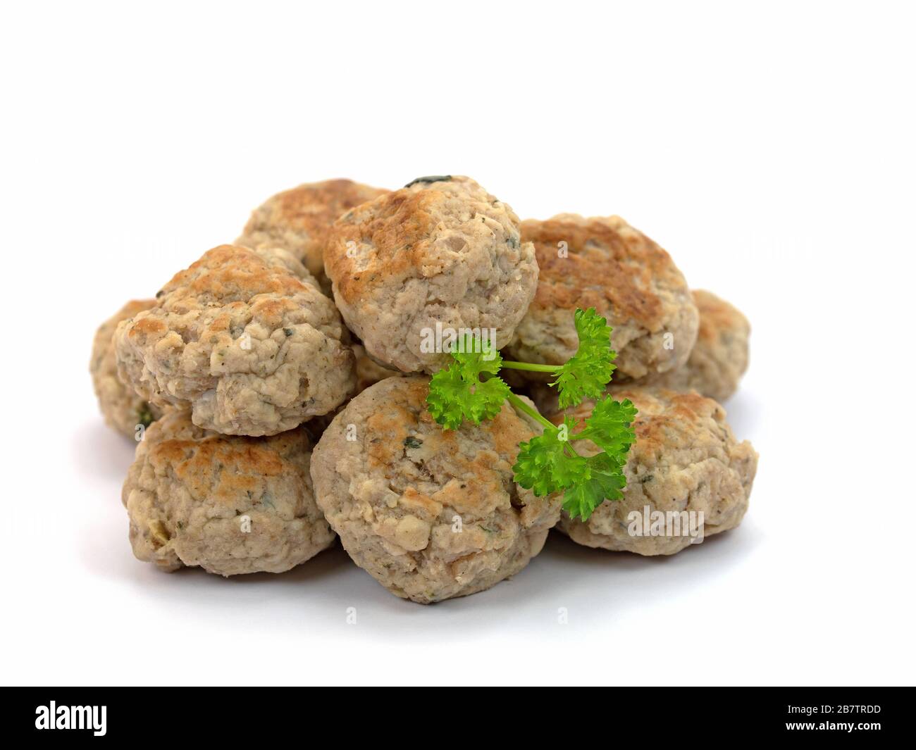 Meatballs isolated against a white background Stock Photo - Alamy
