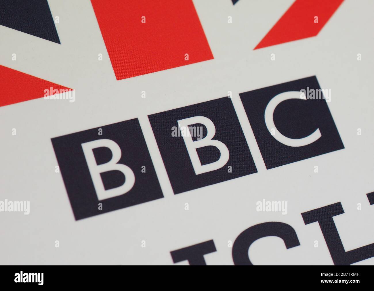 LONDON, UK - CIRCA FEBRUARY 2020: BBC sign on language learning book ...