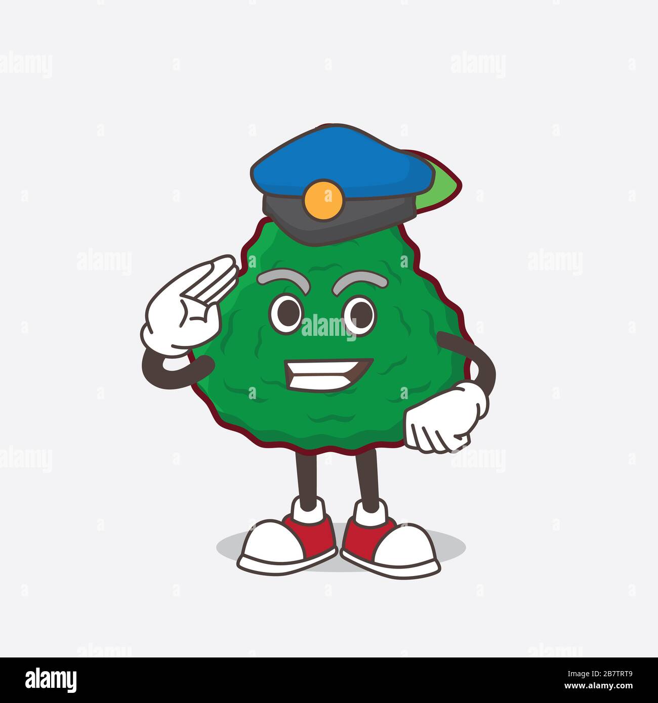 A picture of Kaffir Lime cartoon mascot character working as a Police ...