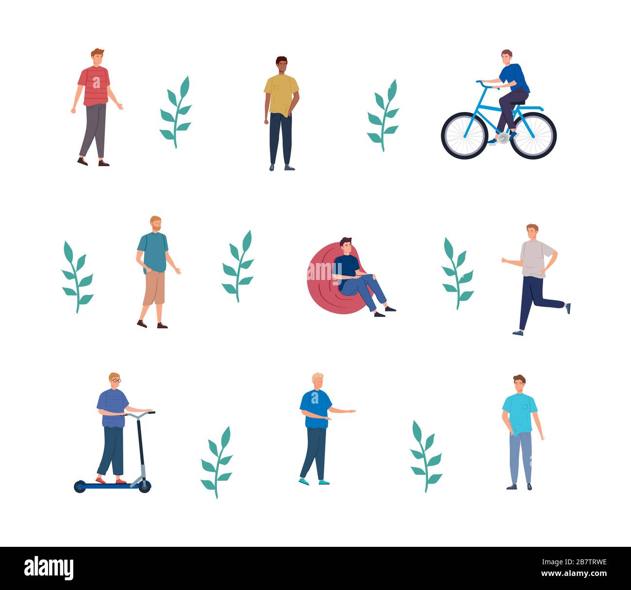 group of young people doing activities Stock Vector Image & Art - Alamy