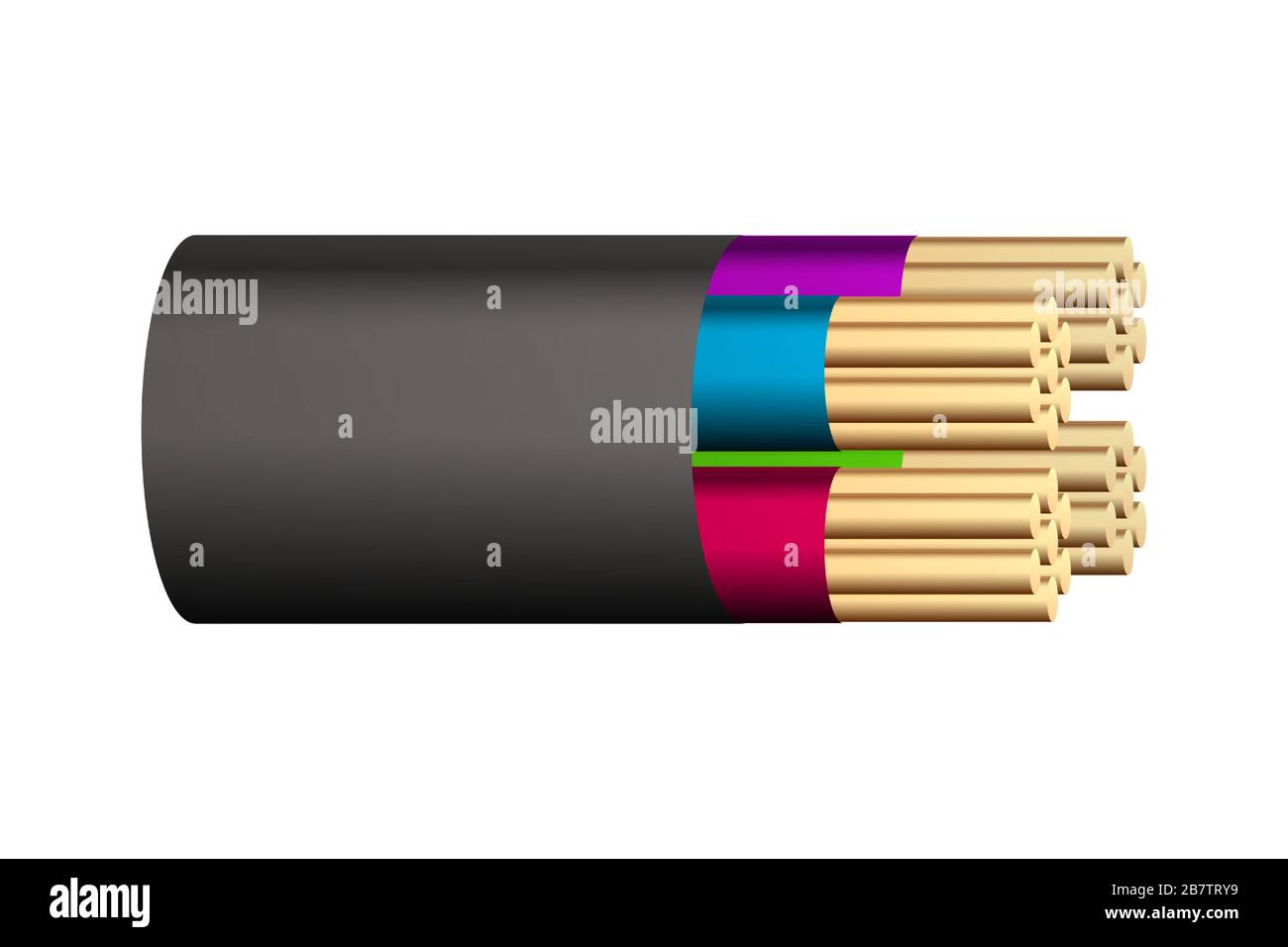 Electrical multicore cable. Vector illustration. Electronic industry ...