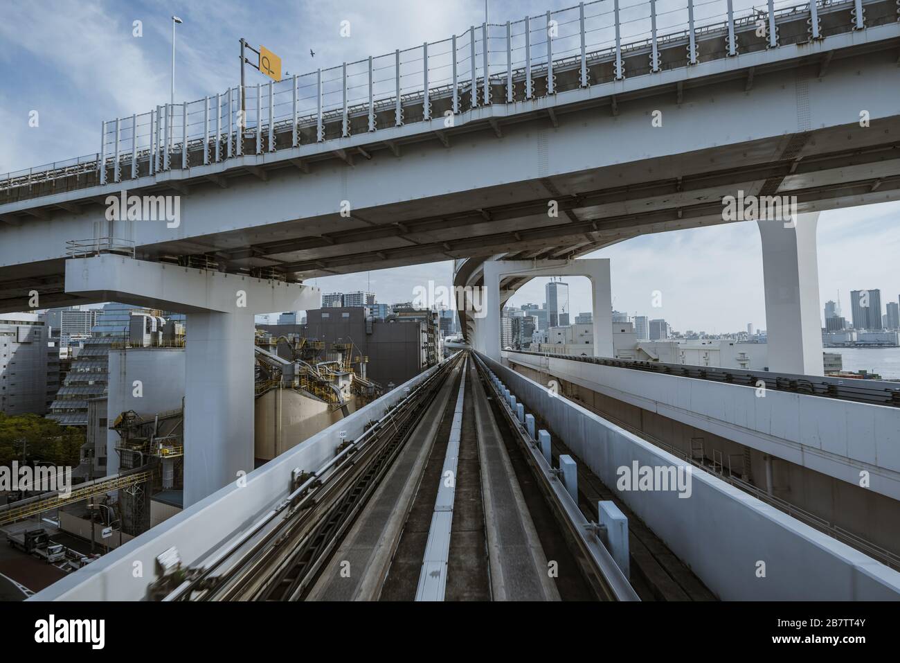 Cityscape from monorail sky train in Tokyo Stock Photo - Alamy