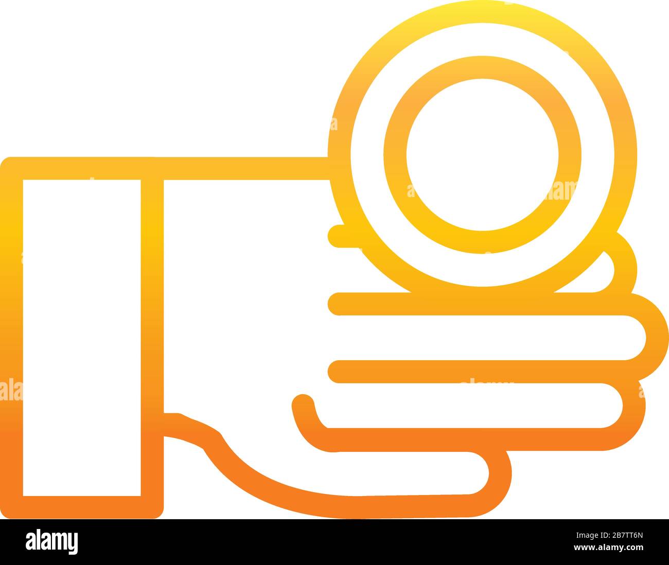 hand with coins charity ramadan arabic islamic celebration vector ...