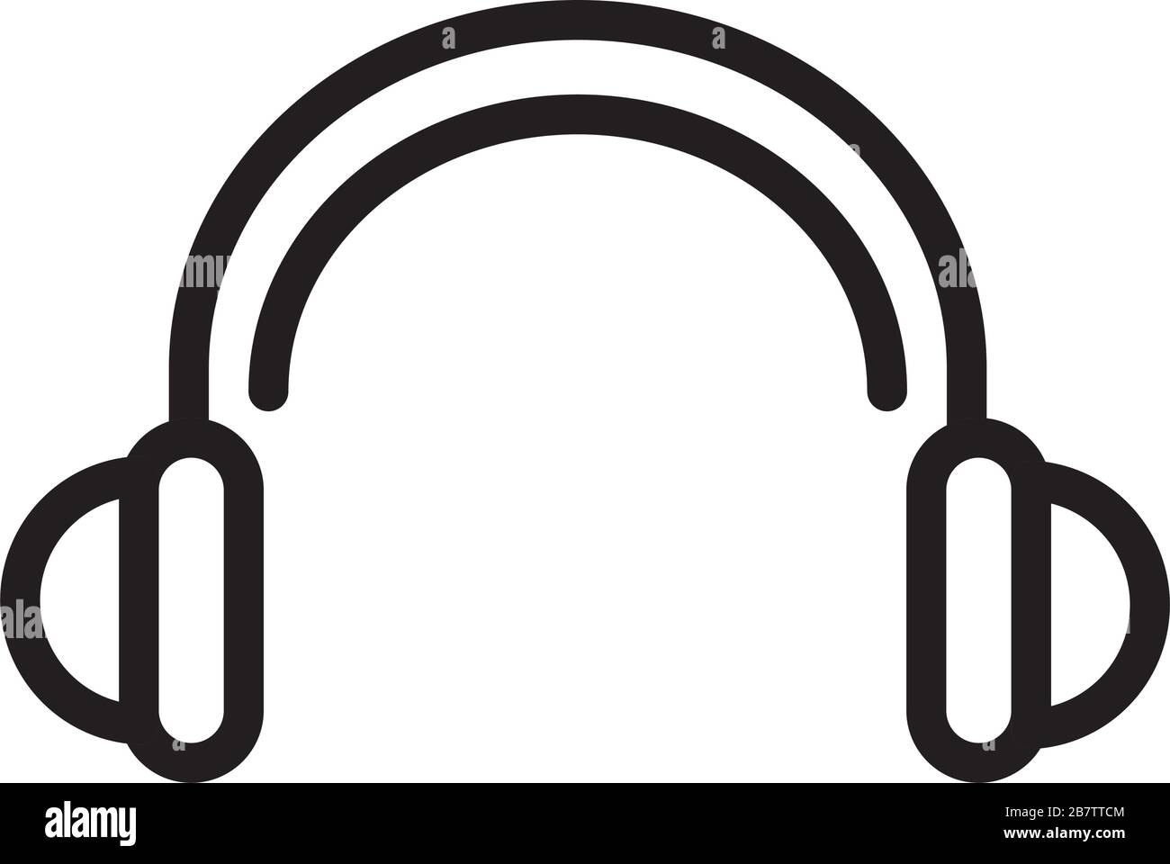 headphones audio sound line style icon vector illustration Stock Vector ...