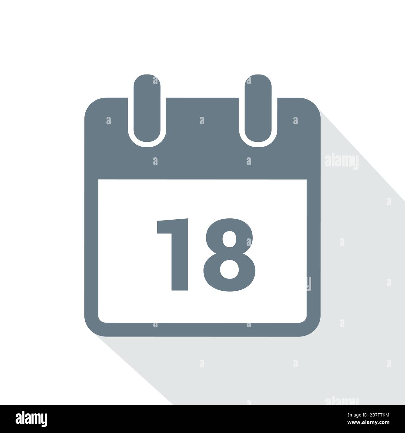 simple calendar icon 18 on white background vector illustration EPS10 ...