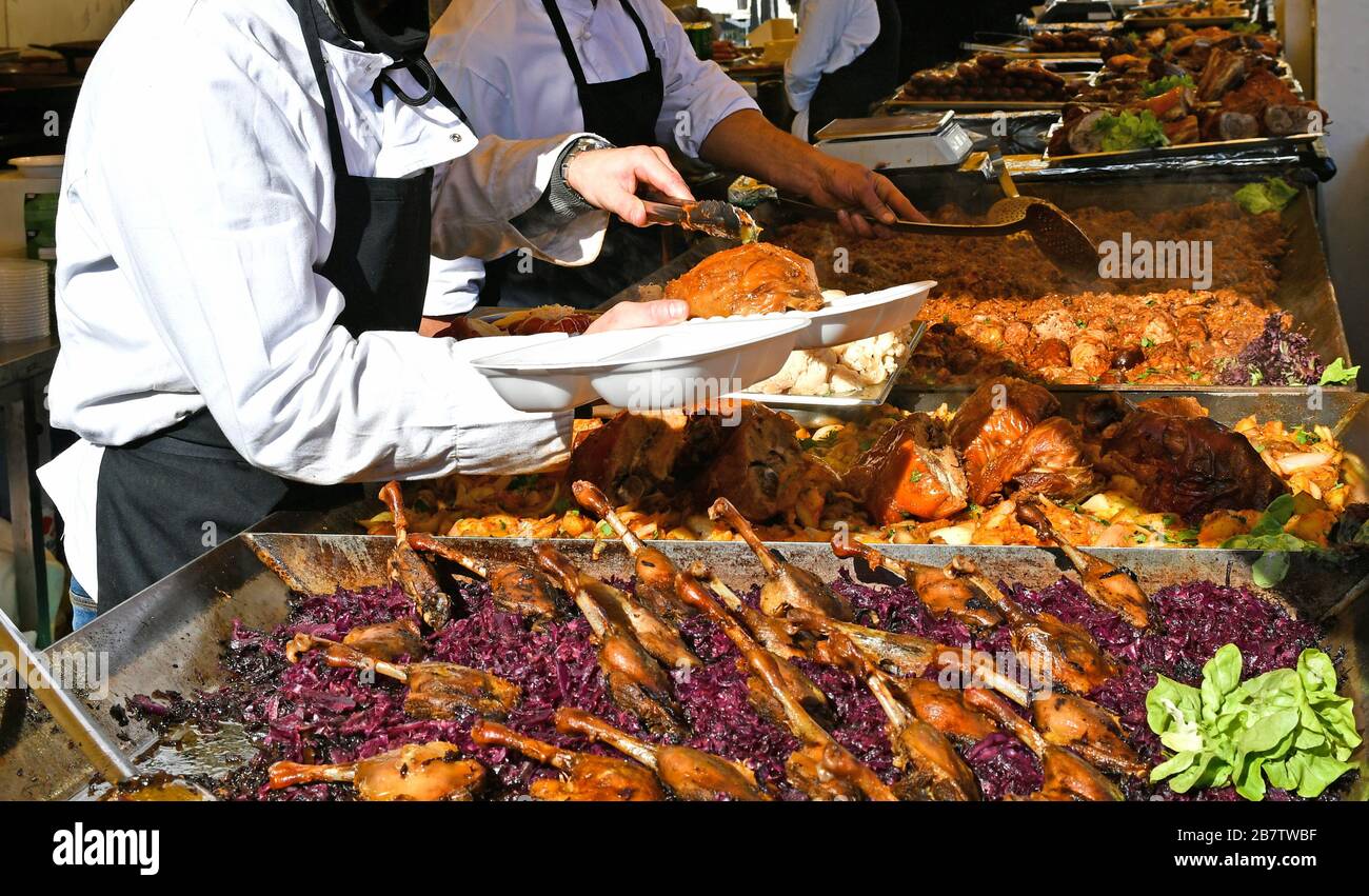Barbecue food in the outdoor kitchen Stock Photo - Alamy