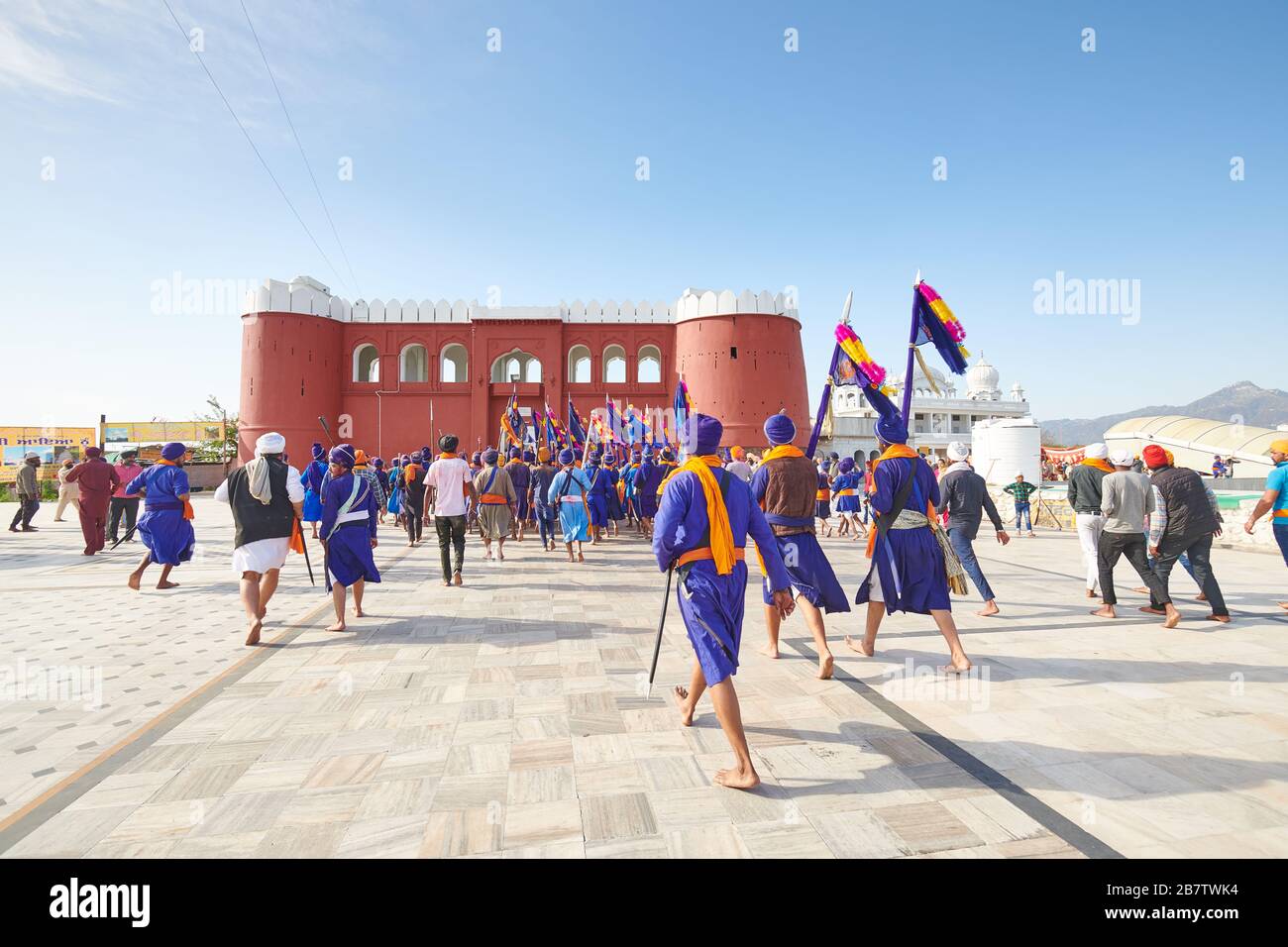 Nihang Singhs at the Gurudwara Qila Anandgarh Sahib on the occasion of ...