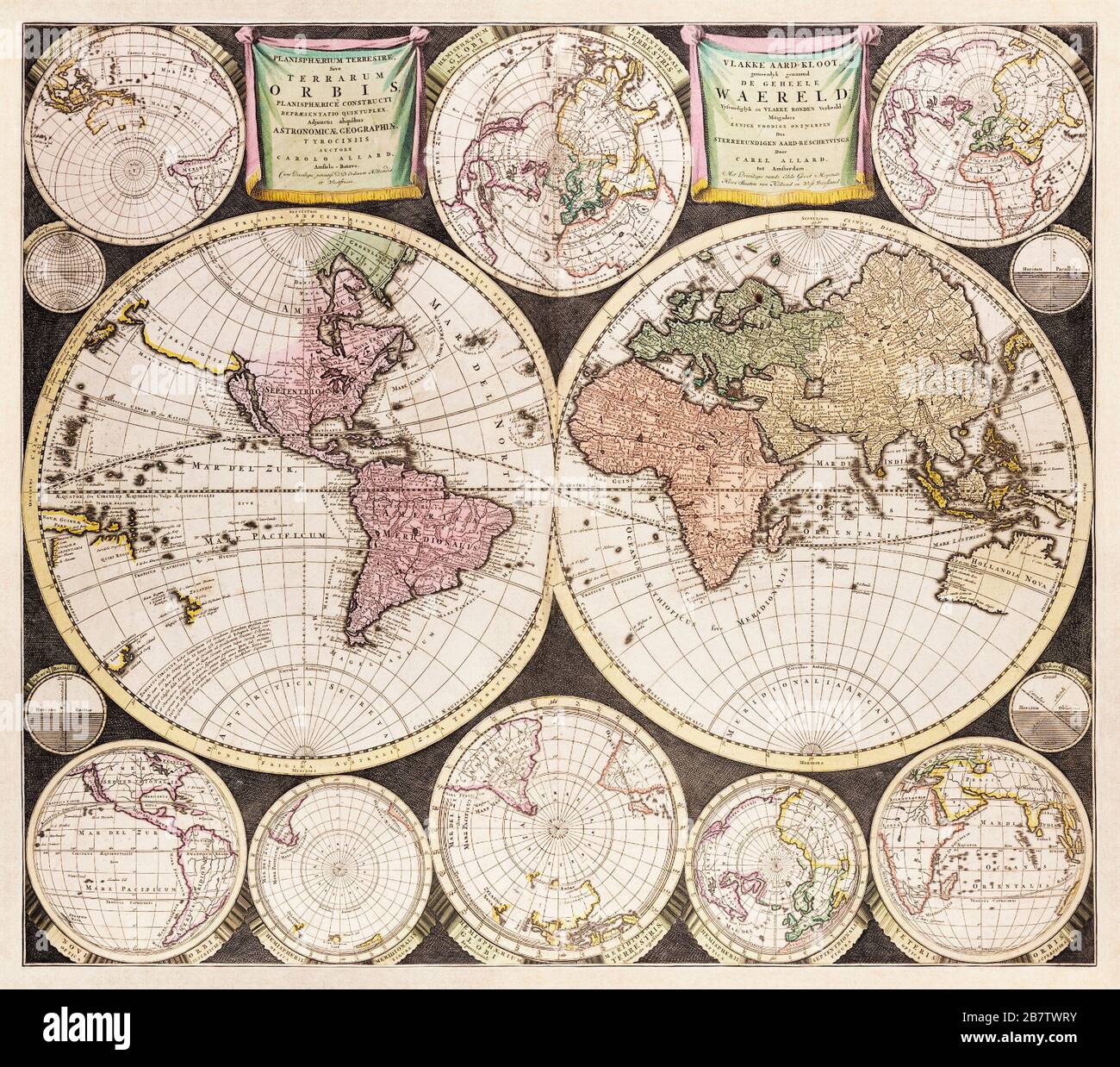 World map illustration flat hi-res stock photography and images - Alamy