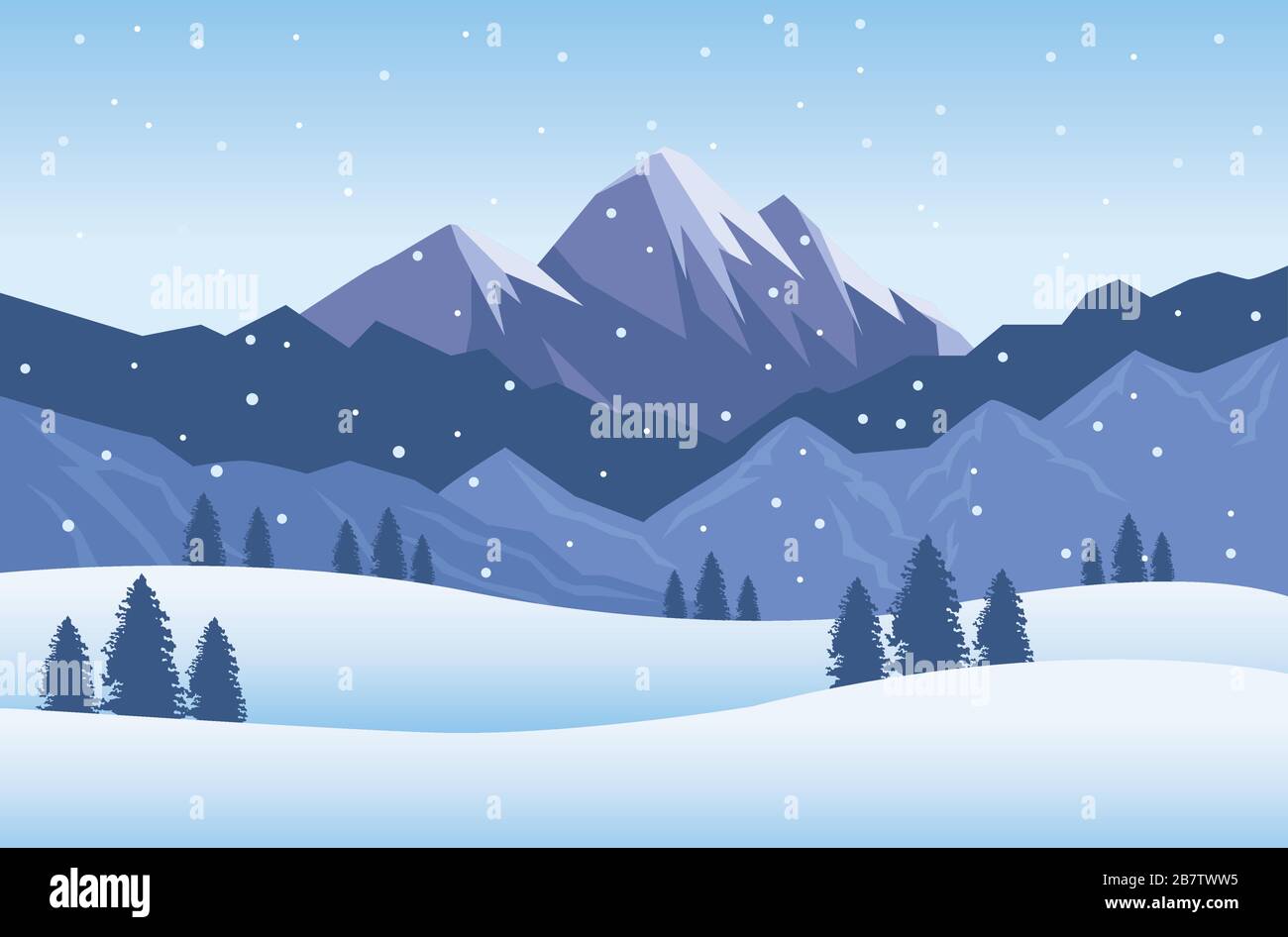 Beautiful snowscape Stock Vector Images - Alamy