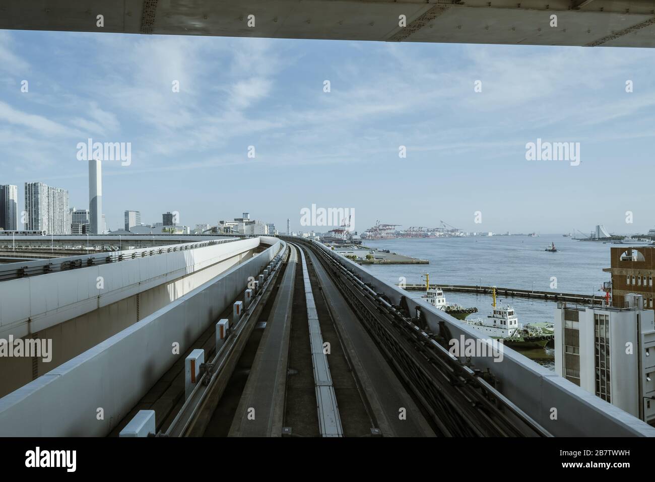 Cityscape from monorail sky train in Tokyo Stock Photo - Alamy
