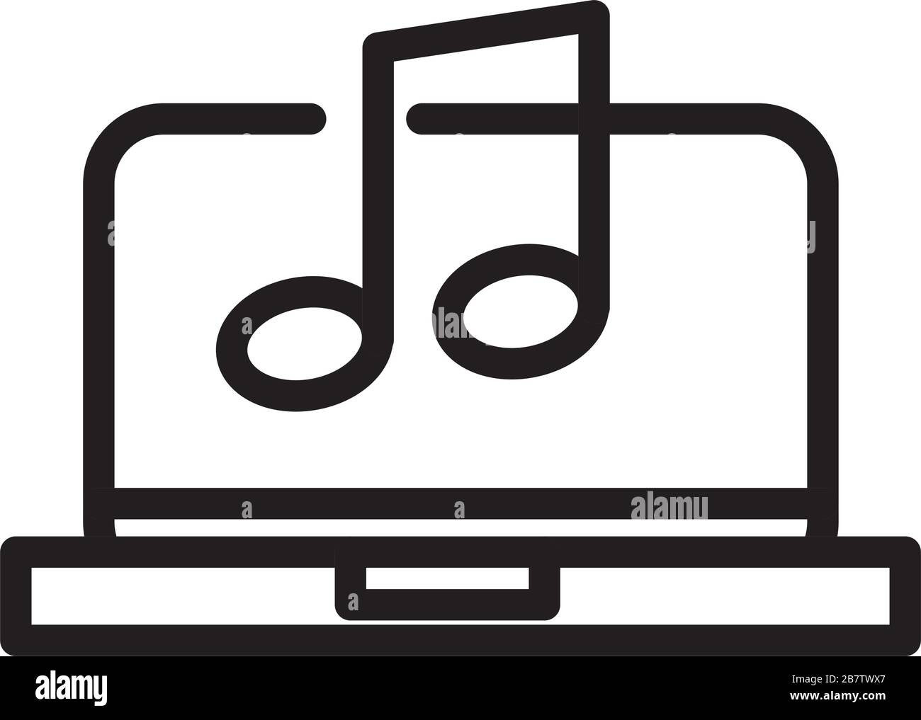 Laptop musical program Black and White Stock Photos & Images - Alamy