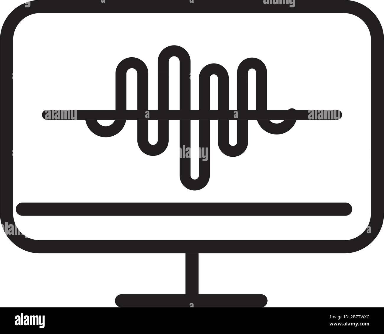 monitor computer equalizer sound line style icon vector illustration Stock Vector Image & Art ...
