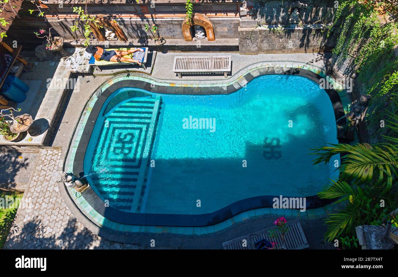 Asia, Indonesia, Bali, Ubud, Views of Swimming Pool inside Sania's ...