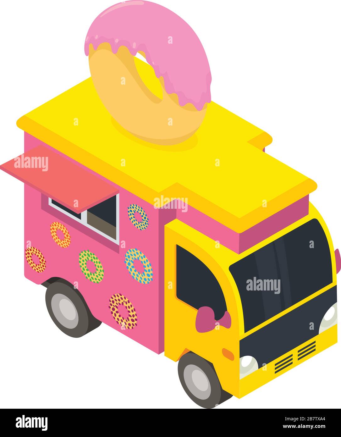 Donut truck icon. Isometric of donut truck vector icon for web design ...