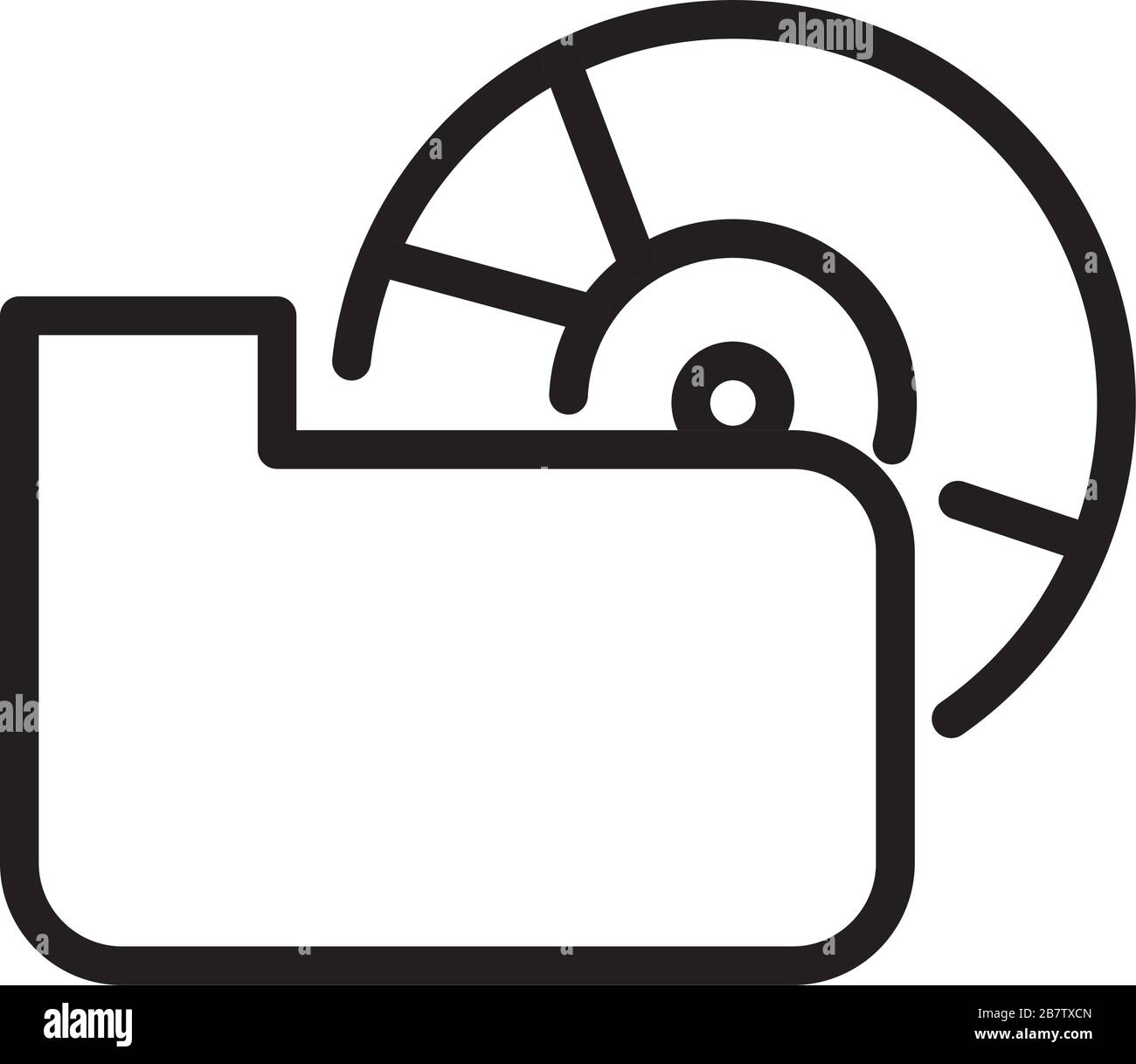 folder file compact disk sound line style icon vector illustration ...
