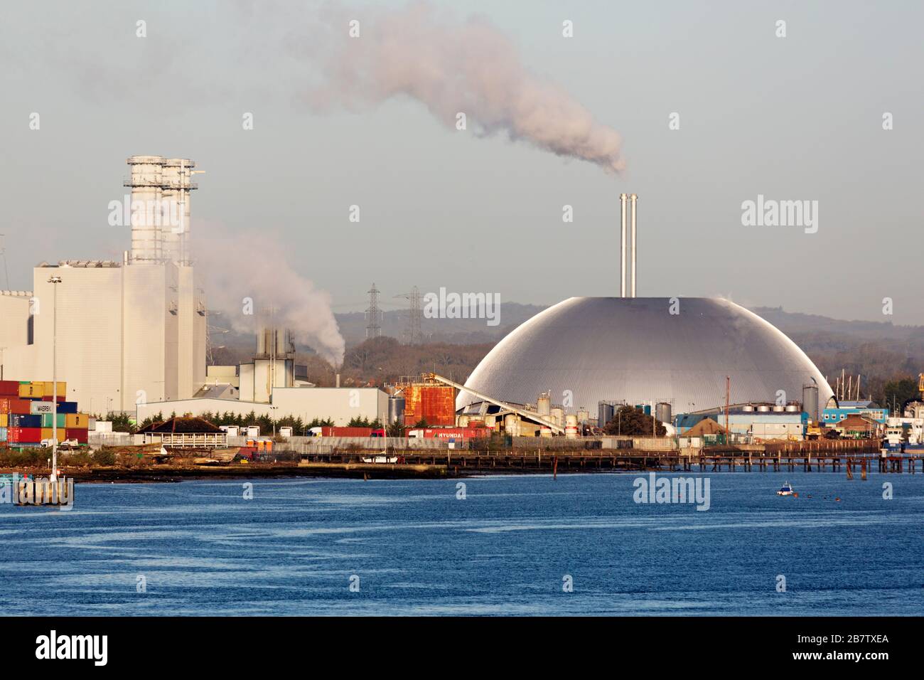 The silver dome of Veolia Environmental Services in Southampton ...