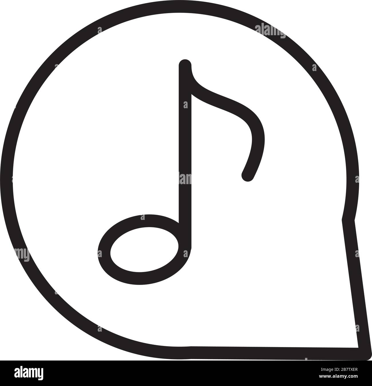Bubble music note icon Black and White Stock Photos & Images - Alamy