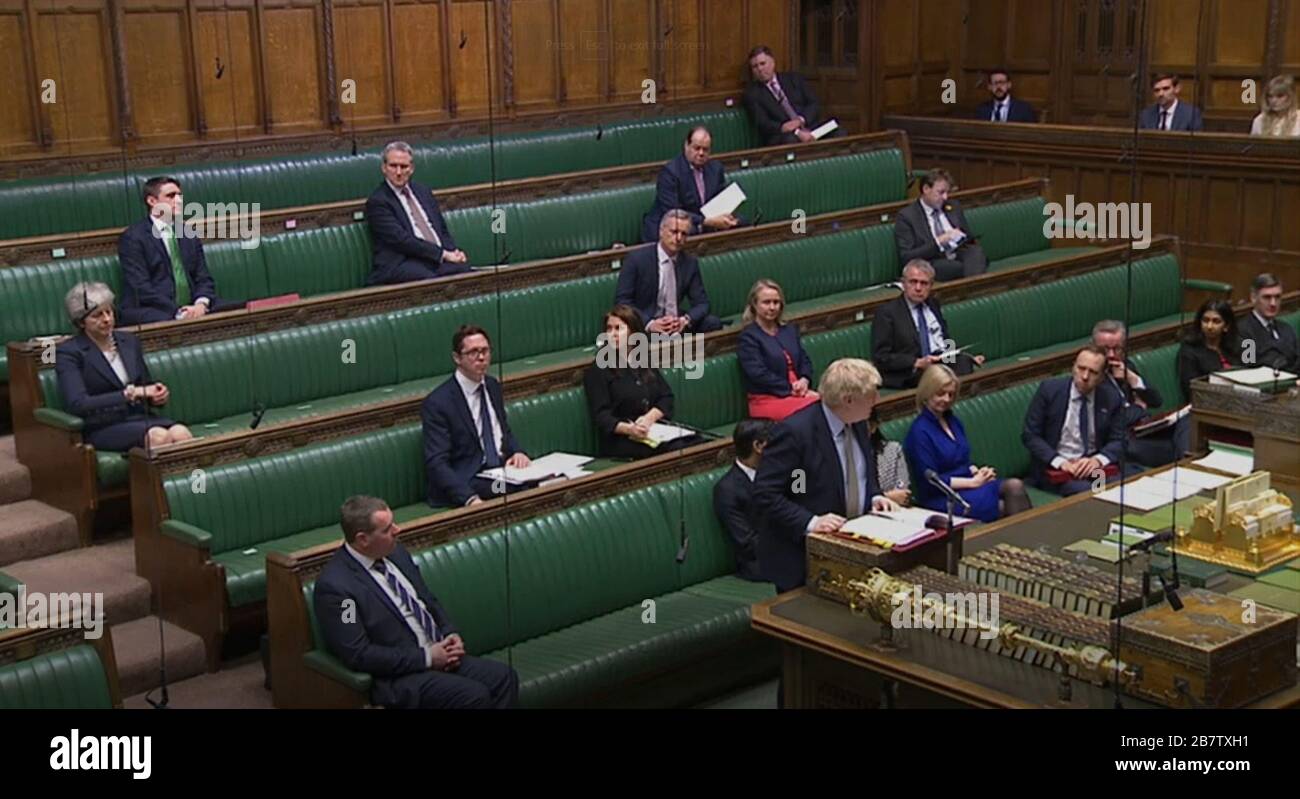 Prime minister boris johnson speaking in the house of commons hi-res ...