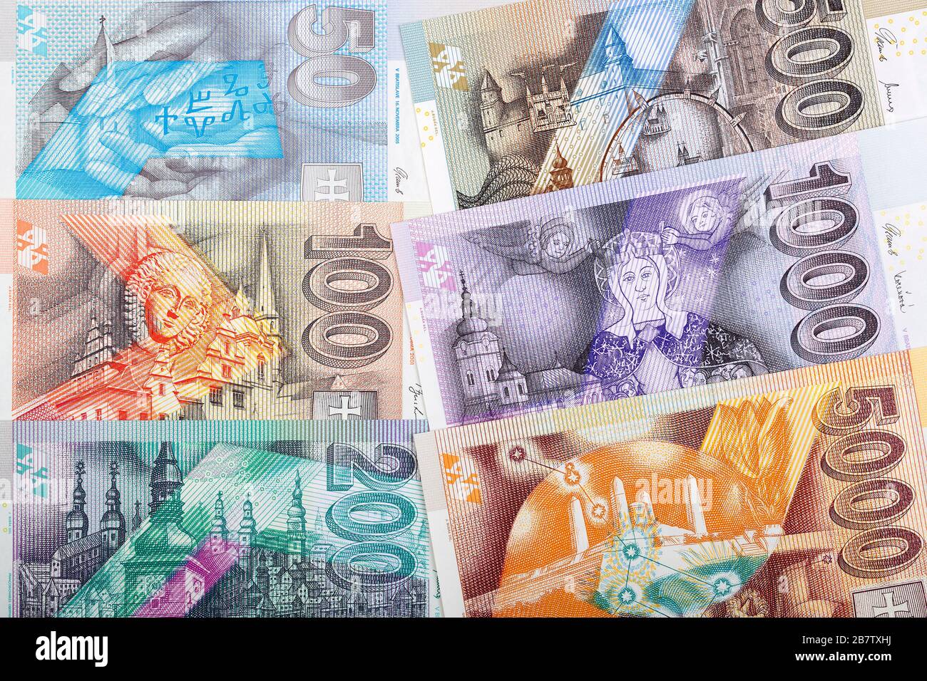 Slovak money - koruna a business background Stock Photo - Alamy