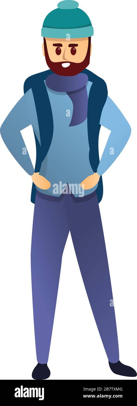 Hiker man icon. Cartoon of hiker man vector icon for web design ...