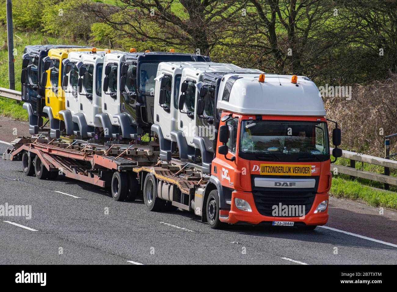 Daf Body shells heading for Leyland; DAF Haulage delivery trucks, lorry ...