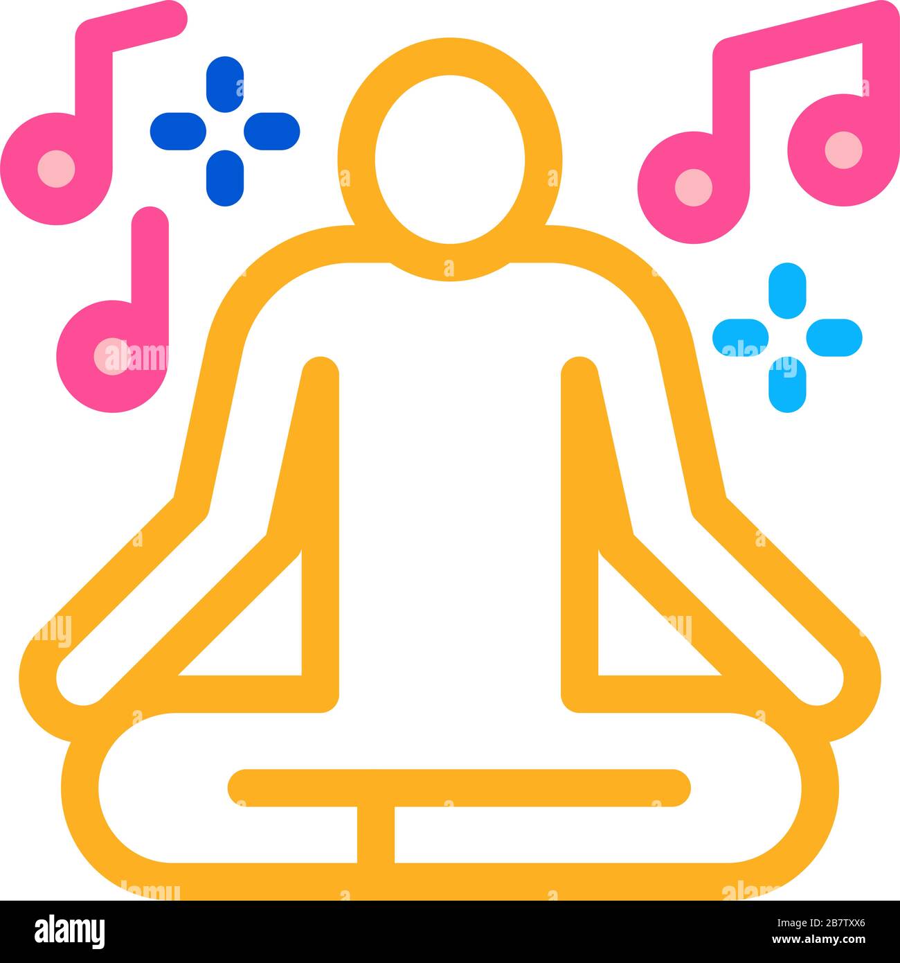 Musical Man Relaxation Icon Outline Illustration Stock Vector Image ...
