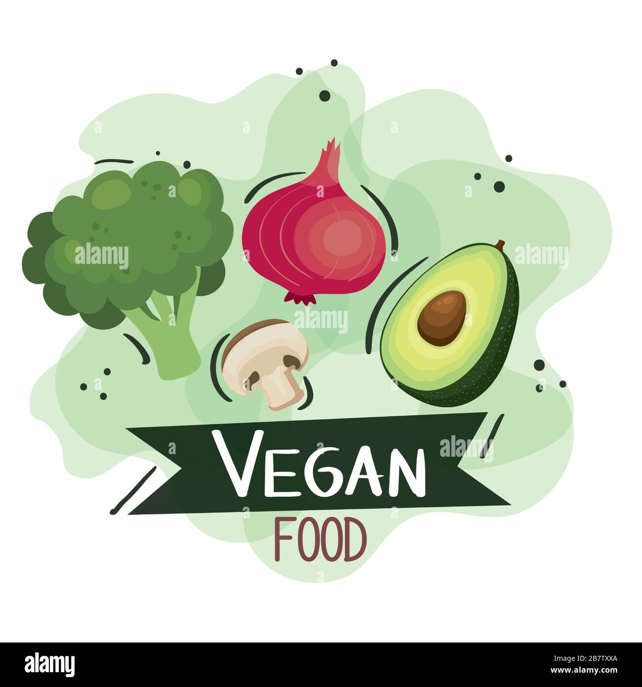 vegan food poster with vegetables Stock Vector Image & Art - Alamy
