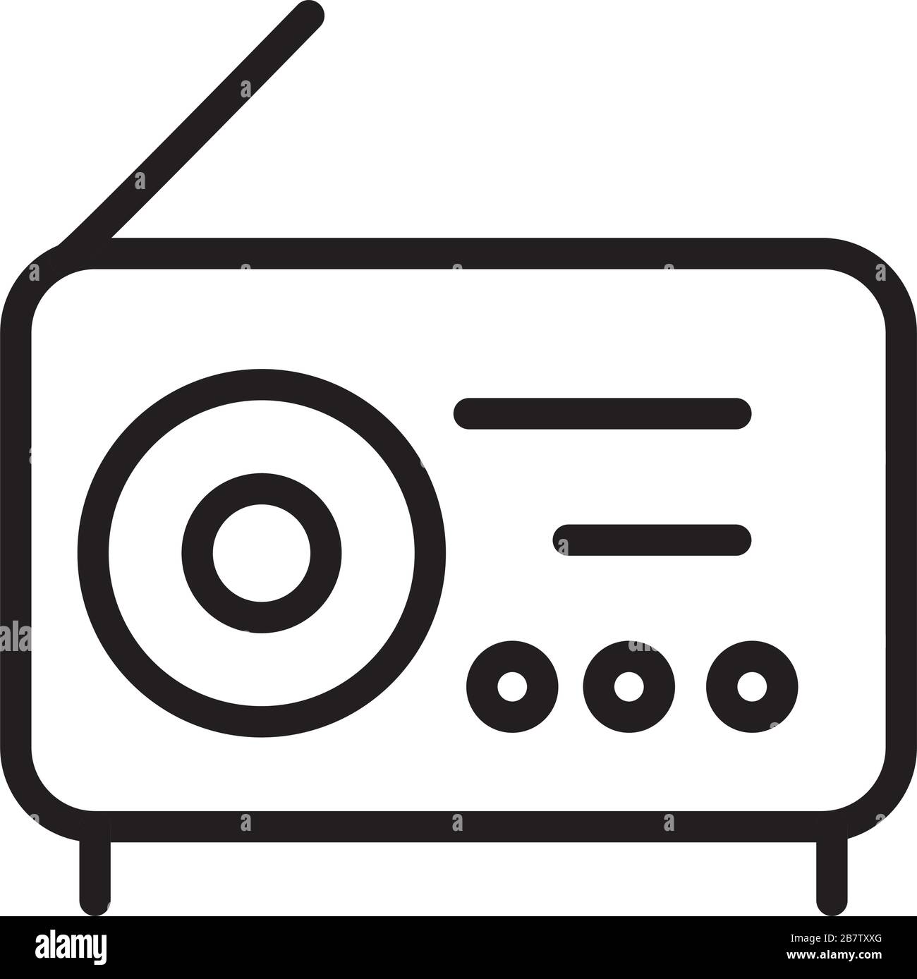 radio broadcating signal sound line style icon vector illustration ...