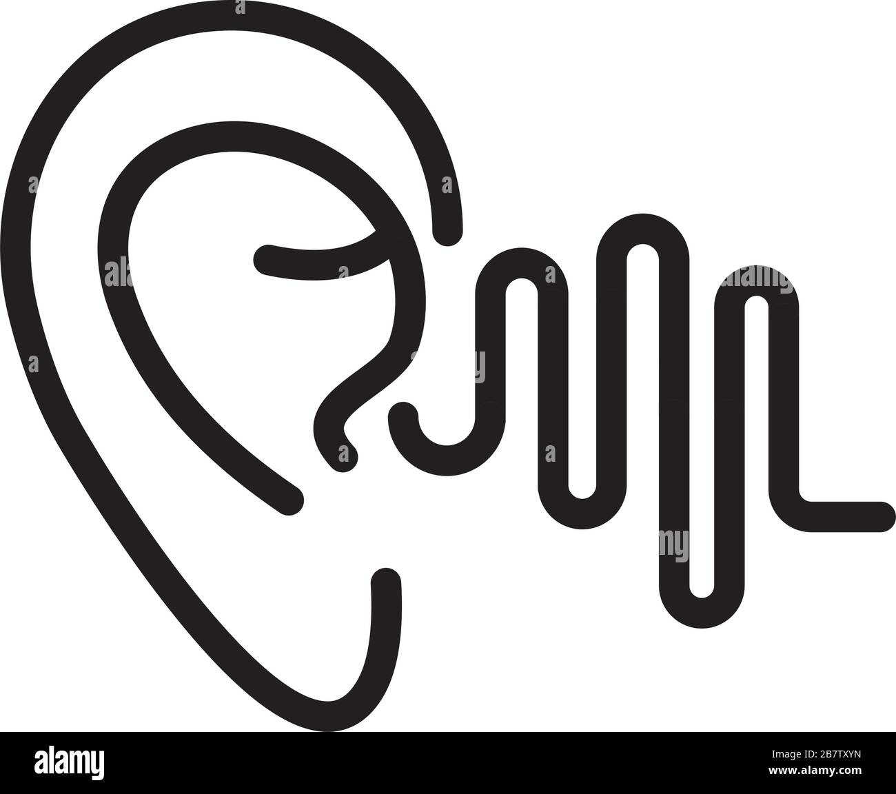 ear frequency audio sound line style icon vector illustration Stock ...