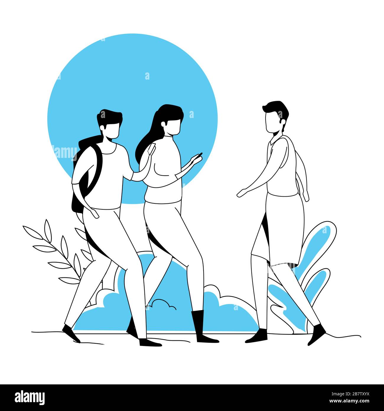 group of young people avatar characters Stock Vector Image & Art - Alamy