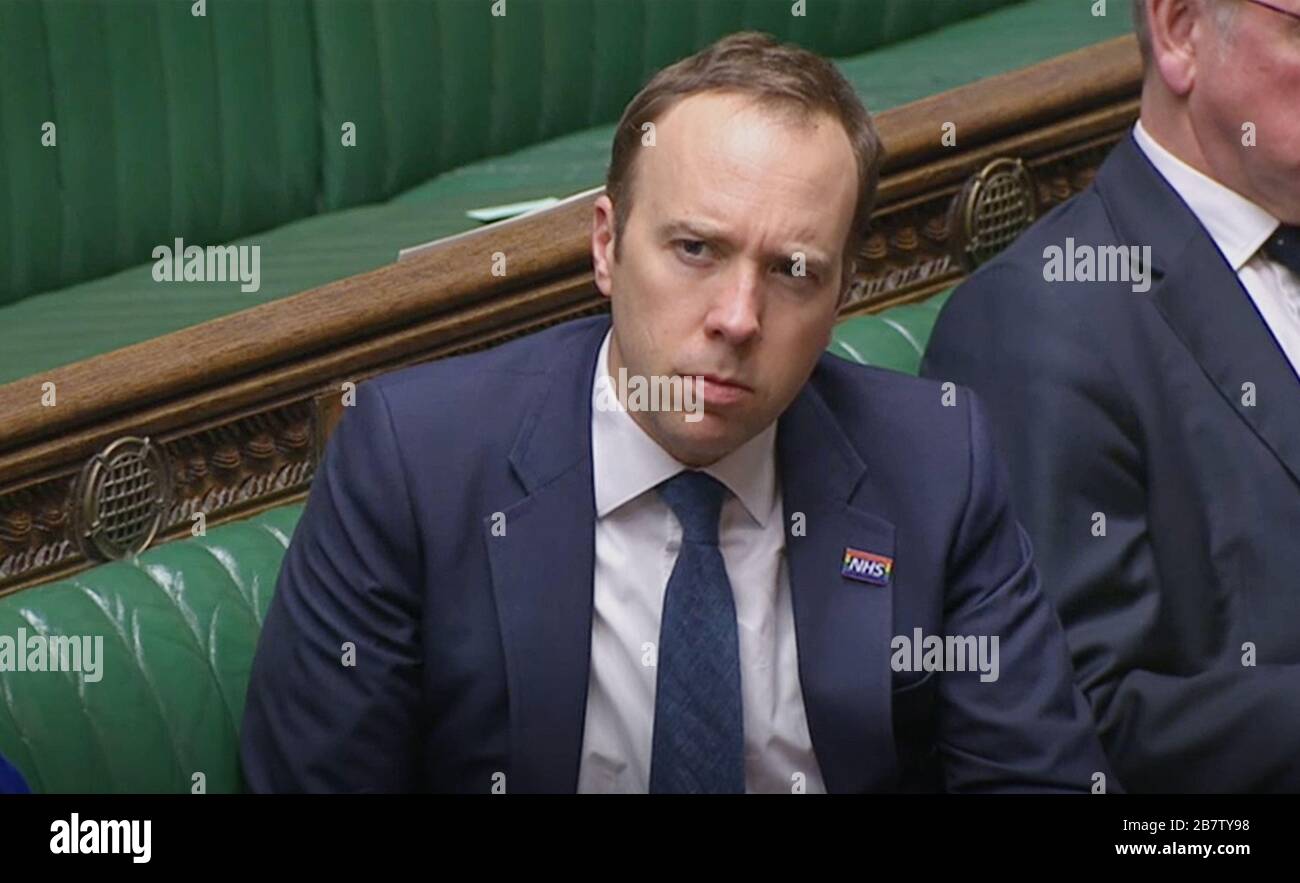 Health Secretary Matt Hancock During Prime Ministers Questions In The