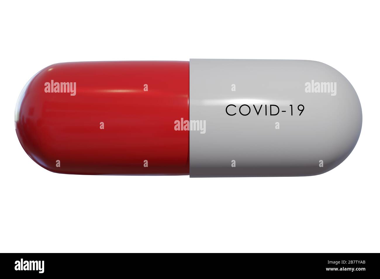 3d rendering of an anti covid-19 pill isolated on white background ...