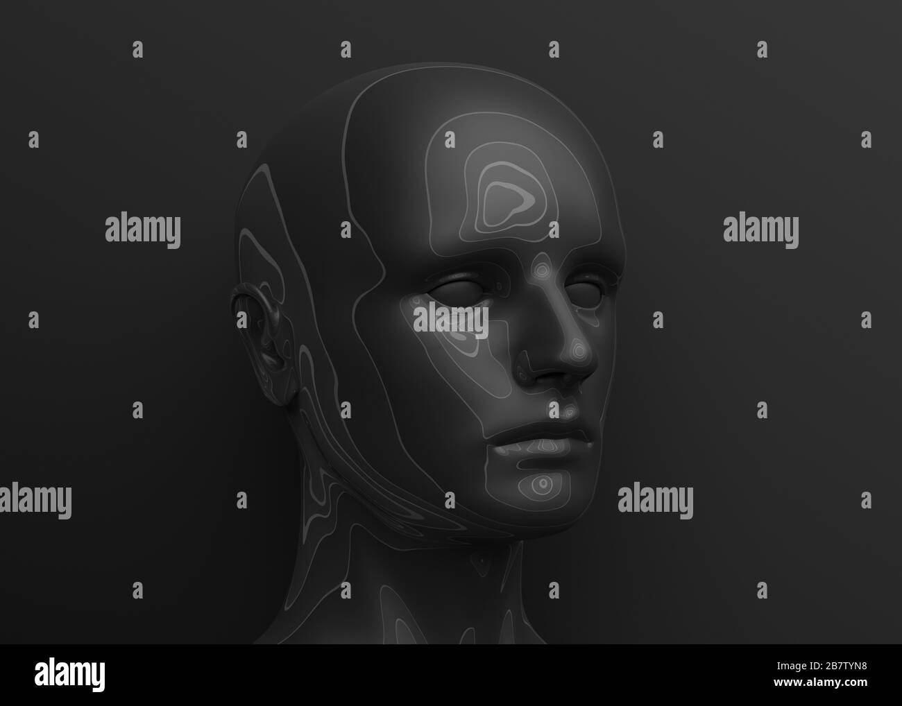 Abstract human head, 3d render, artificial intelligence concept Stock ...