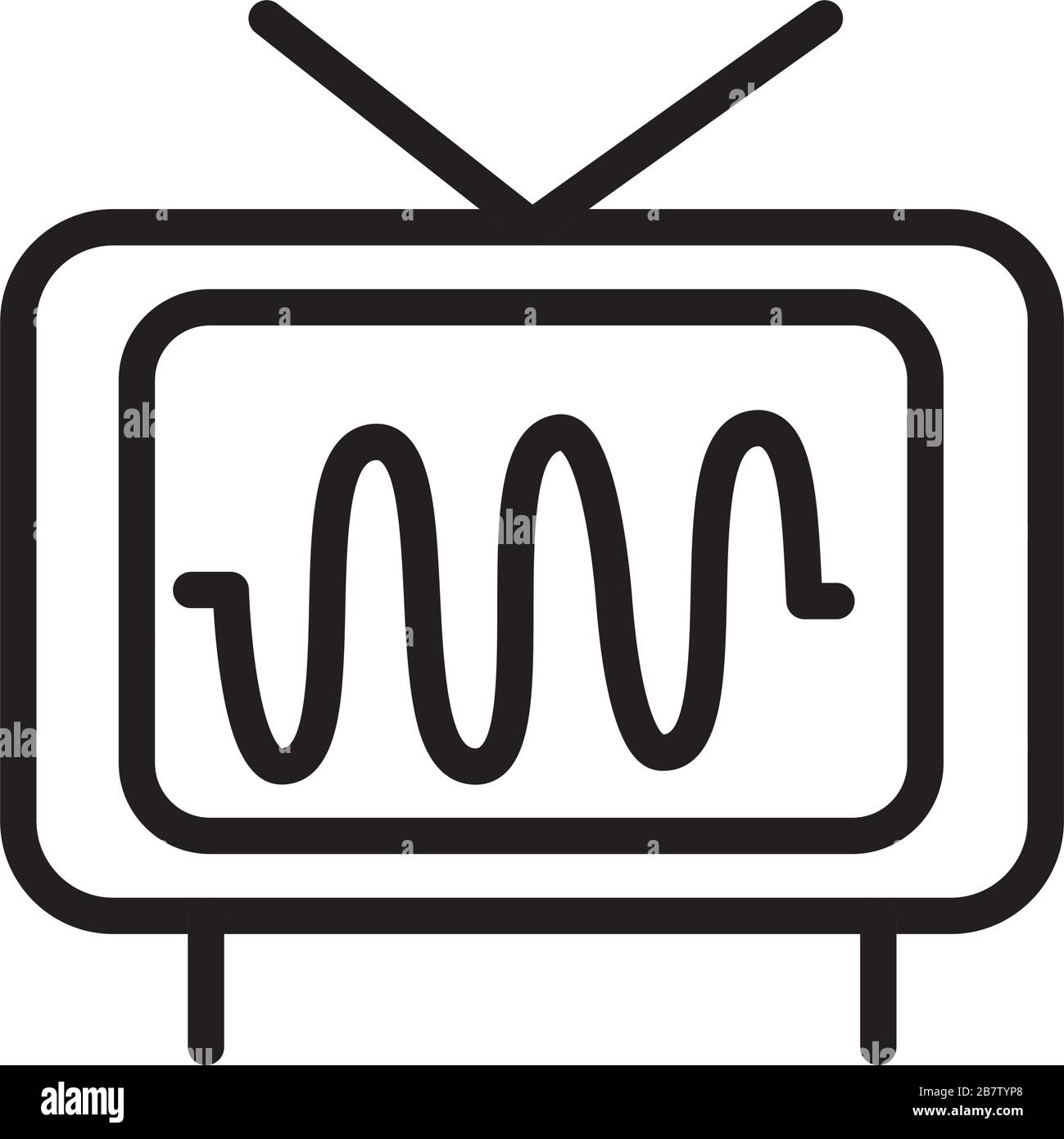 television frequency audio sound line style icon vector illustration ...