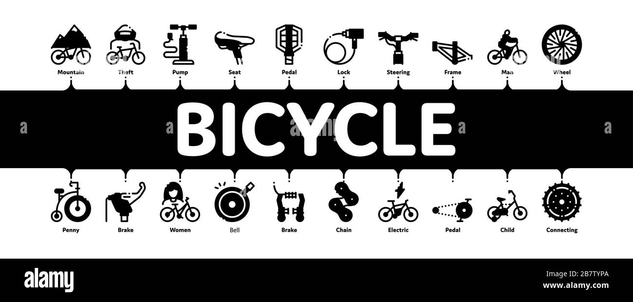 Bicycle Bike Details Minimal Infographic Banner Vector Stock Vector ...