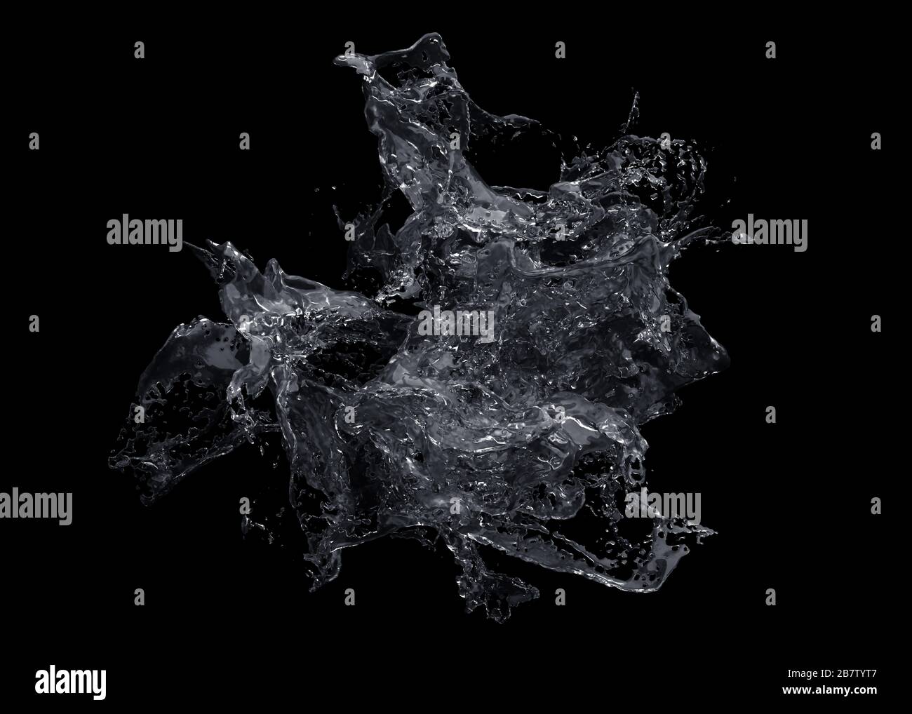 Abstract 3d render, liquid splash on black background Stock Photo - Alamy