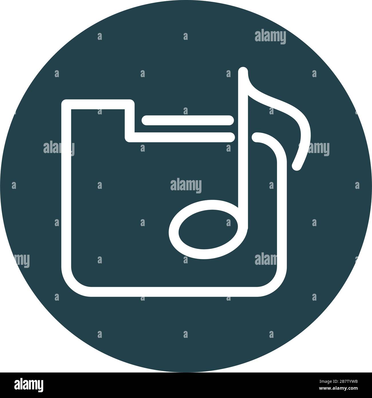 folder file music note sound block style icon vector illustration Stock ...