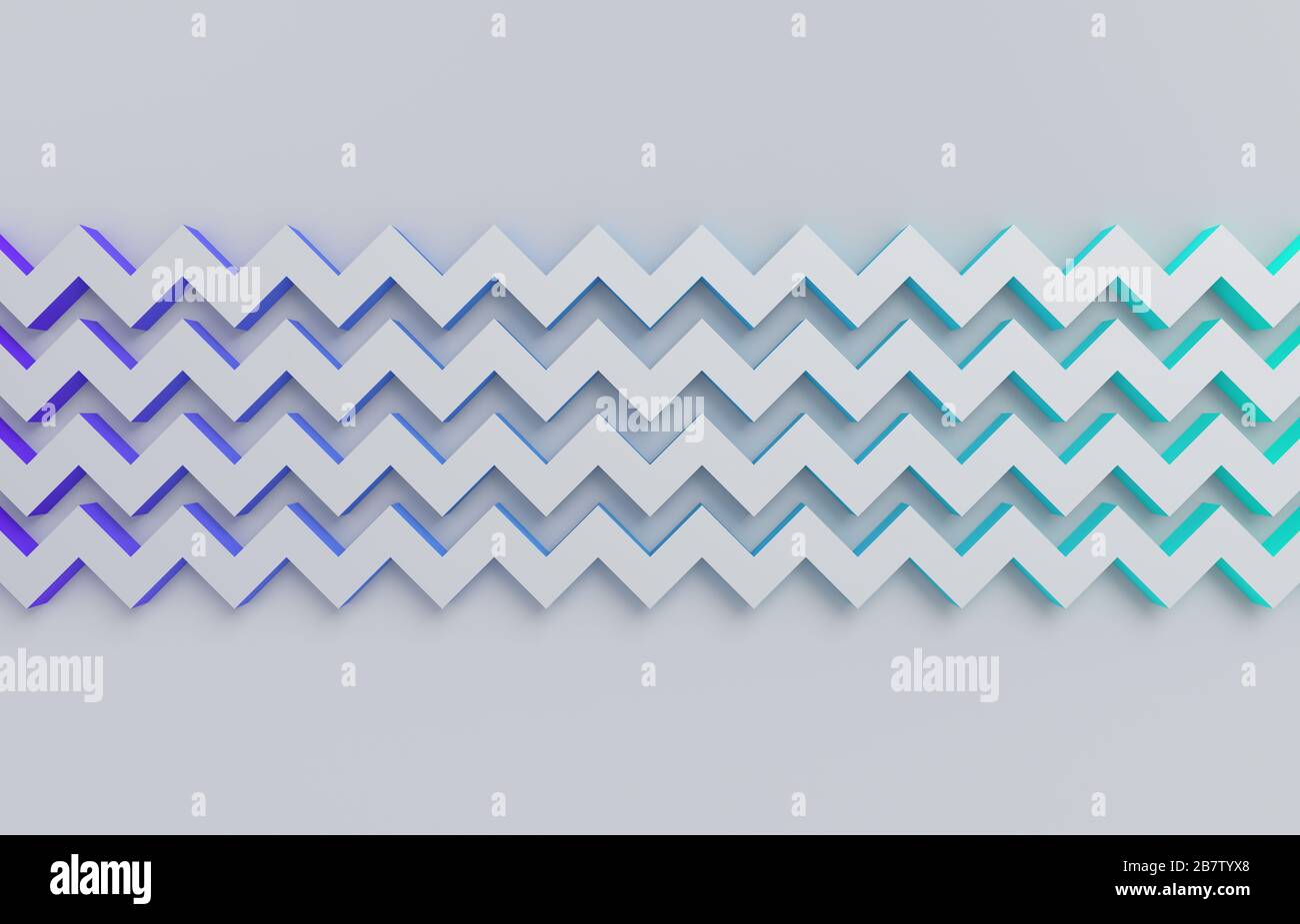 Abstract 3d render, background with zigzag shapes, modern graphic ...